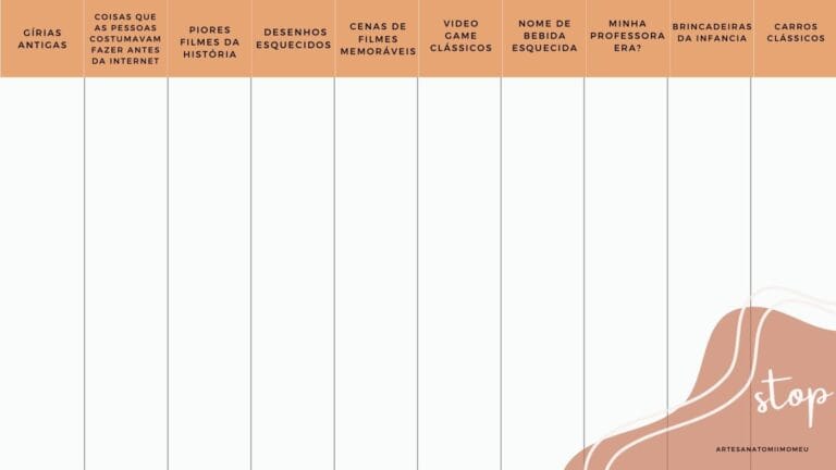 Adedonha temas para Stop : 60 ideias de temas divertidos e diferentes