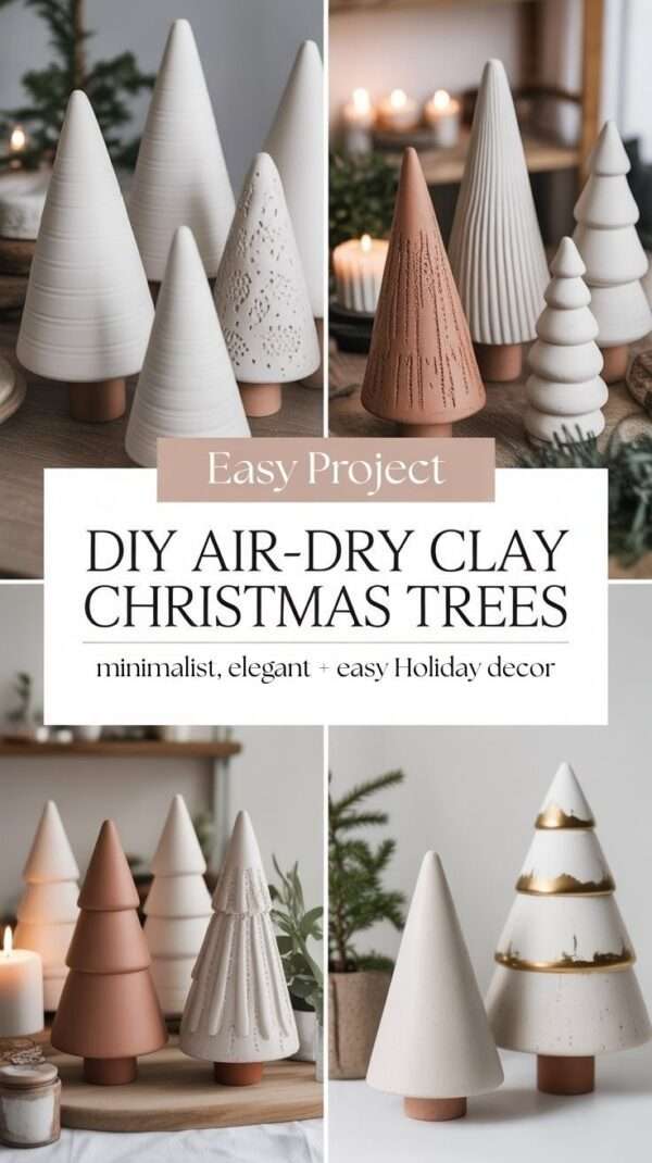 Minimalist Air Dry Clay Christmas Trees - Miimo Meu