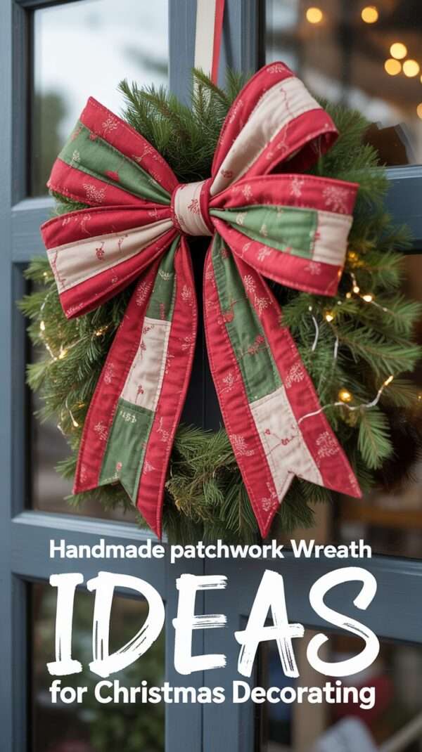 15 Patchwork Christmas Wreath Ideas (Using Fabric Scraps) - Miimo Meu