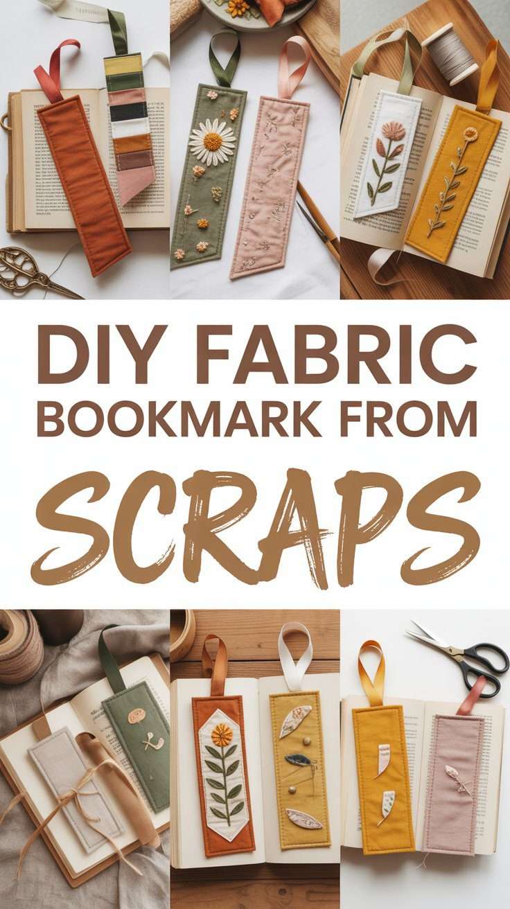 DIY Fabric Scrap Bookmarks (Easy Sewing Project for Beginners) - Miimo Meu