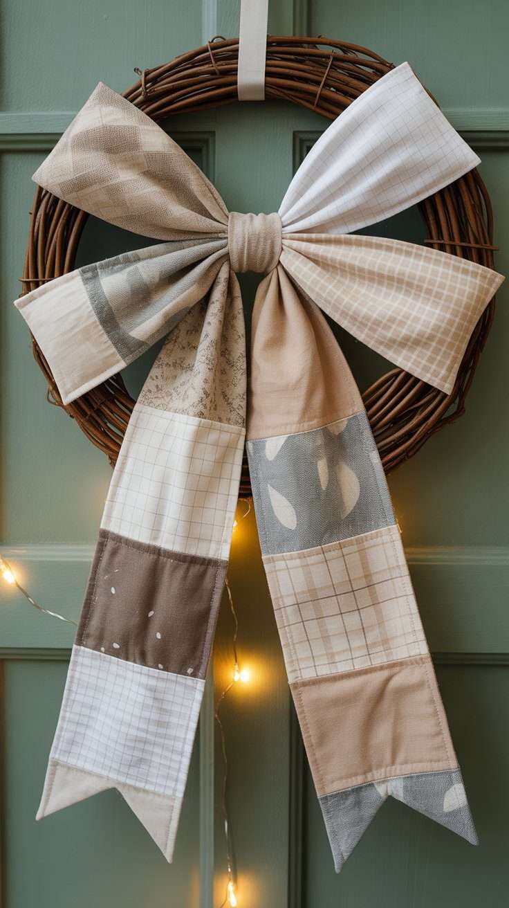 15 Patchwork Winter Wreath Ideas (Using Fabric Scraps) - Miimo Meu